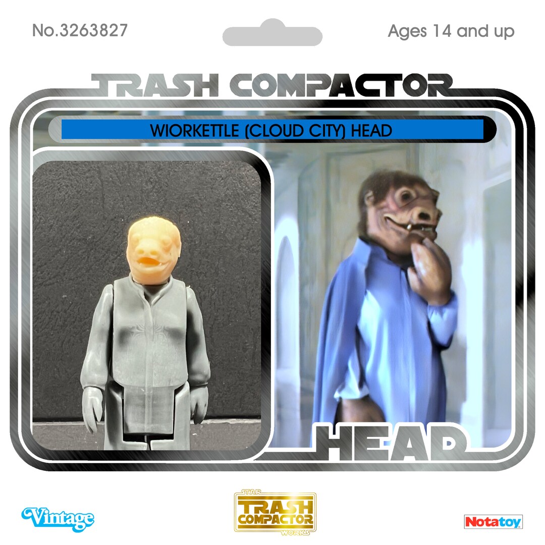 Wiorkettle Head (cloud City) - 3D Printed- Vintage-style Star Wars ...