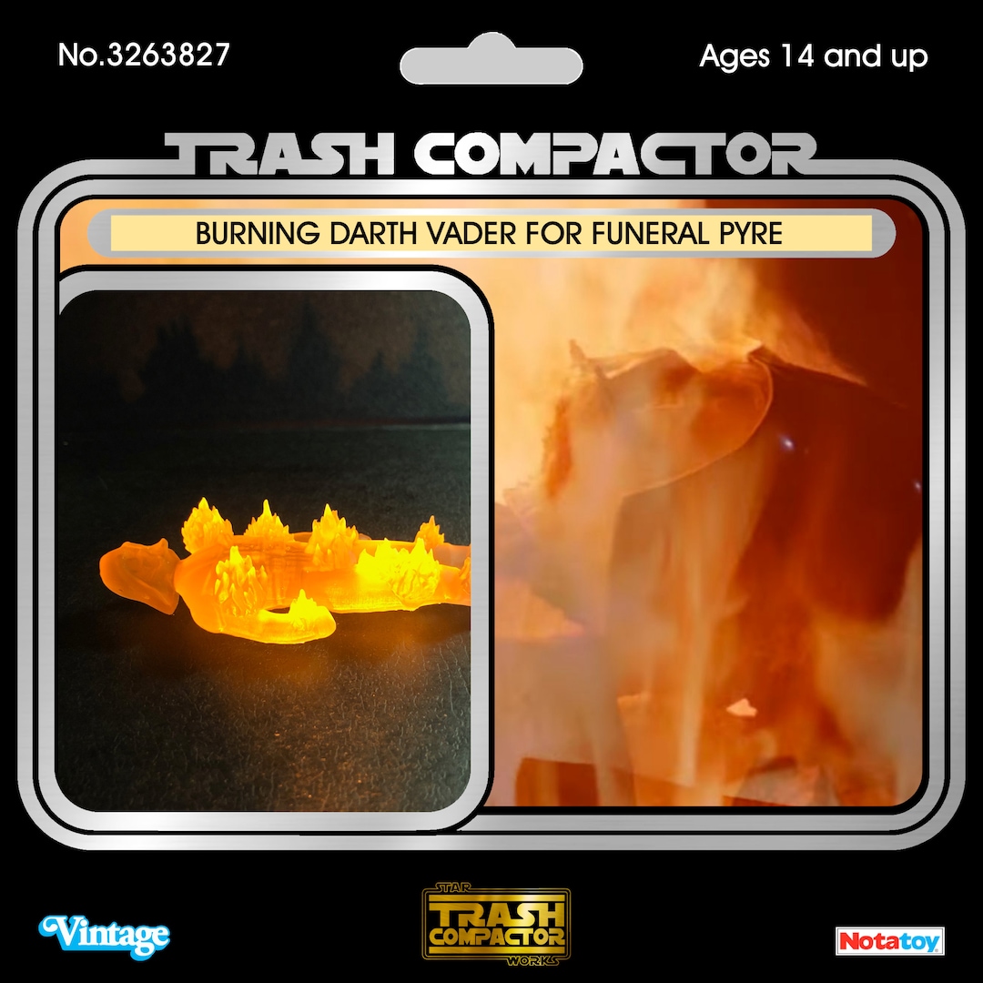 Burning Darth Vader for Funeral Pyre - 3D Printed- Vintage-style Star ...