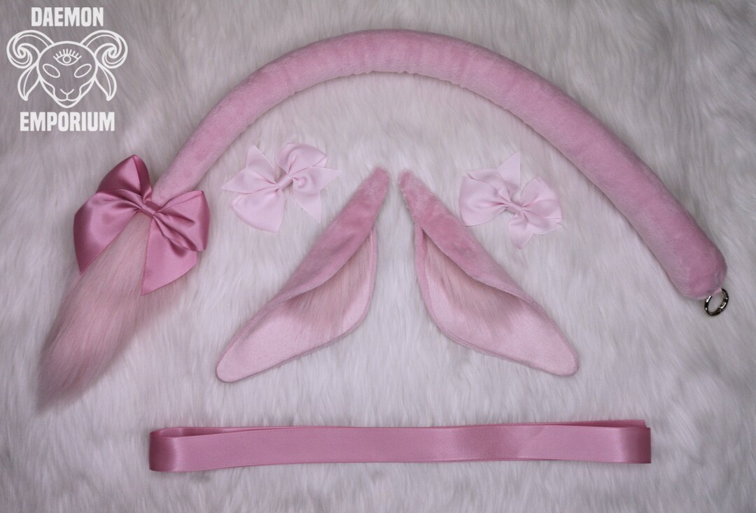 All Pink / All Blue Kuh Ohren und Schwanz Set - Etsy.de