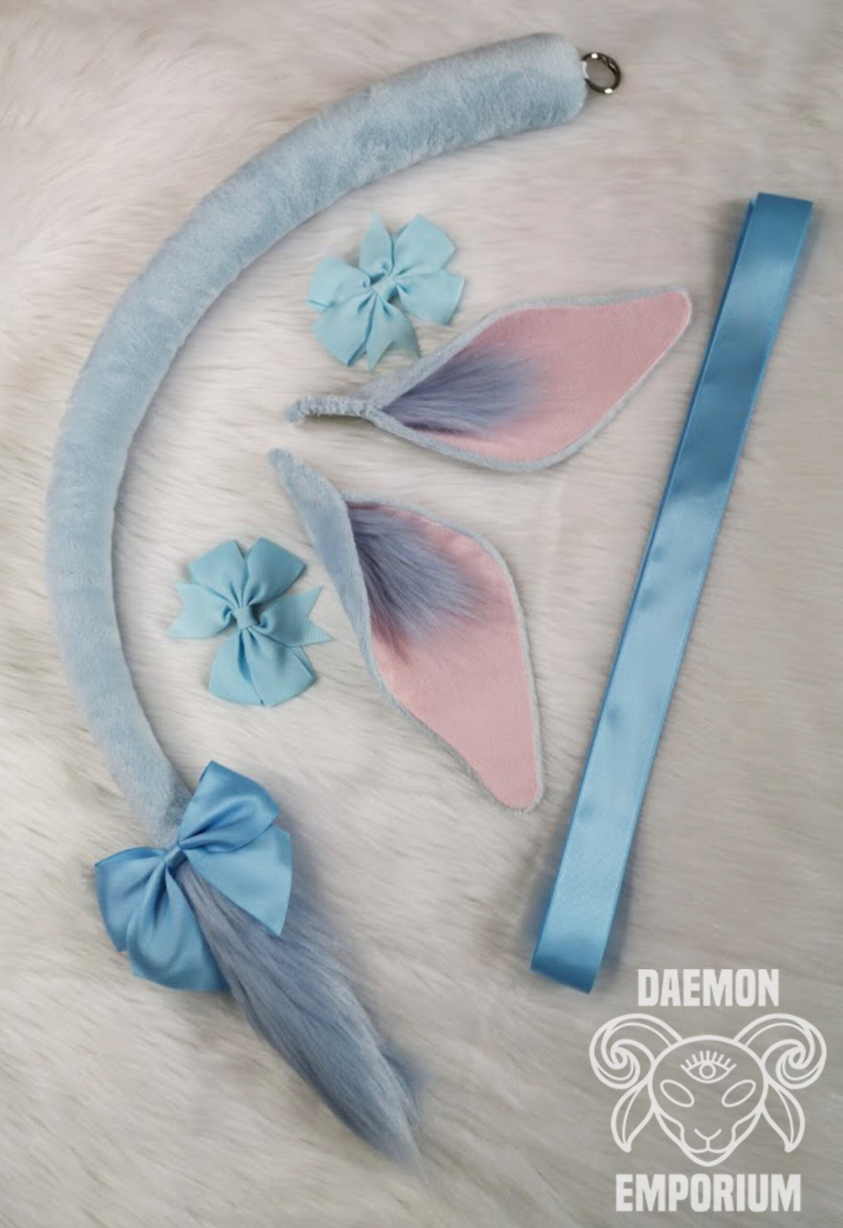 All Pink / All Blue Kuh Ohren und Schwanz Set | Etsy