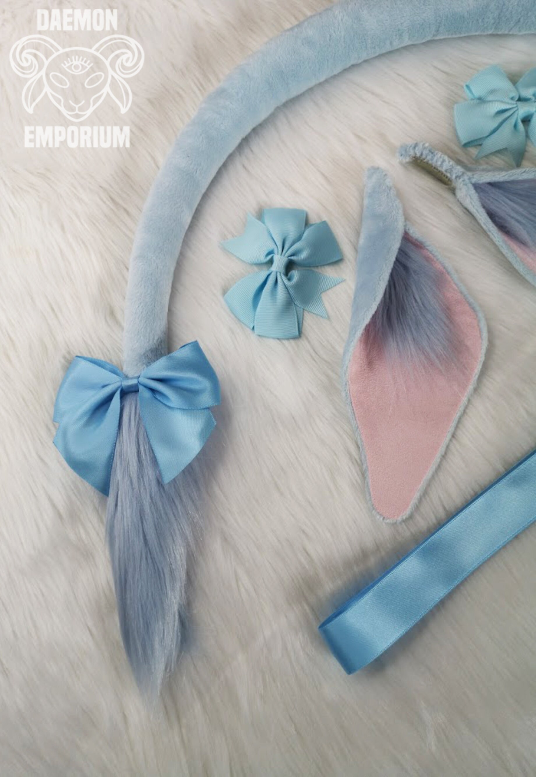 All Pink / All Blue Kuh Ohren und Schwanz Set | Etsy