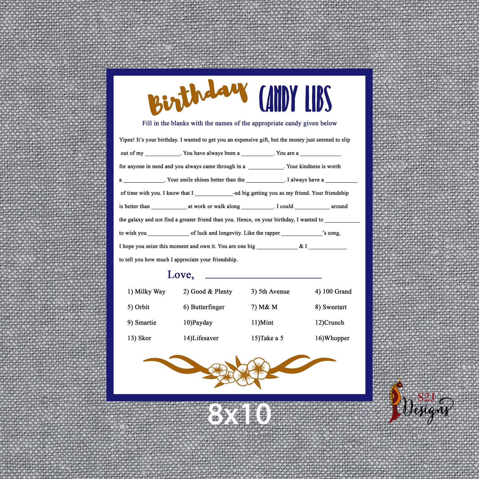 40th Birthday Party Games Fun Facts Birthday Candy Lib 40 Etsy 40th-birthday-party-games-fun-facts-birthday-candy-lib-40-etsy