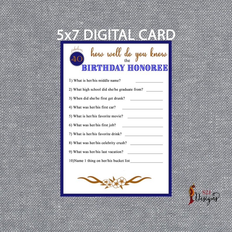 40th Birthday Party Games How Well Do You Know The Birthday Etsy de 40th-birthday-party-games-how-well-do-you-know-the-birthday-etsy-de