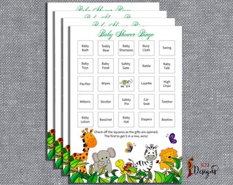 Jungle Bingo Cards - Etsy