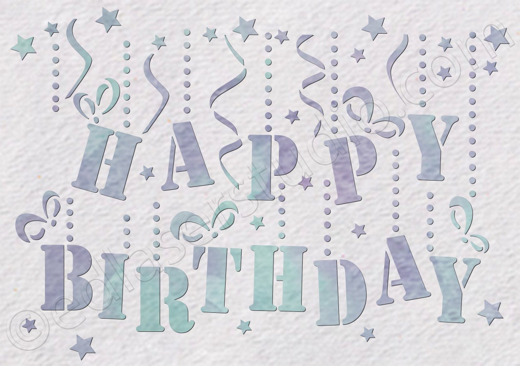 Happy Birthday Stencil /card Making/mylar190/qu67 - Etsy UK