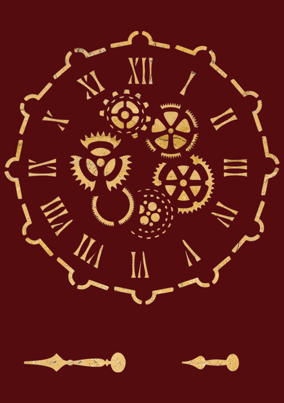 Clock Face Stencil Painting Wall Furniture Card Making Wood Vintage ...