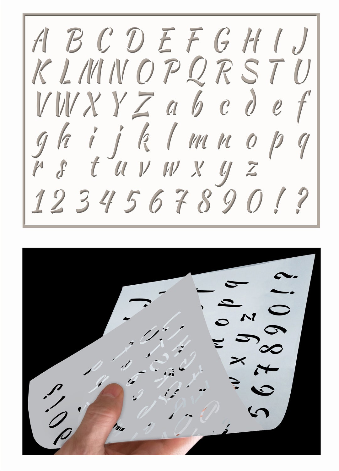 Elegant Cursive Uppercase and Lowercase Full Alphabet Numbers and ...