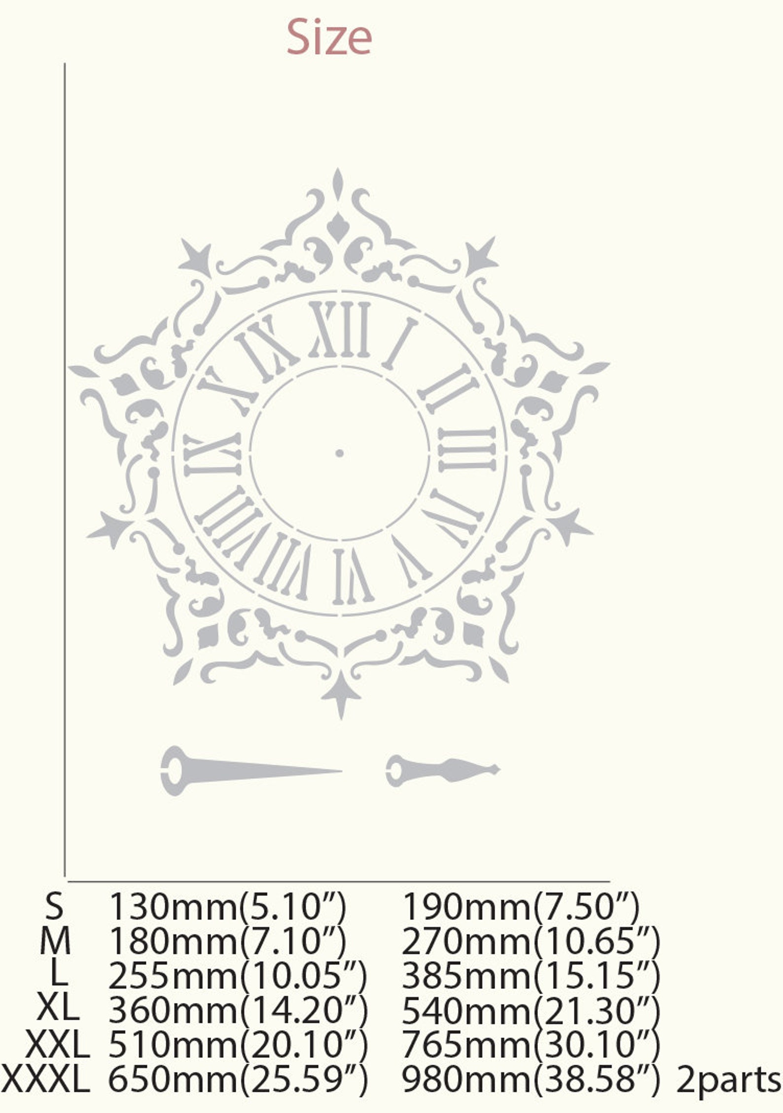 Clock Face Stencil Ornaments Vintage Shabby Chic Pinting Wall Furniture ...