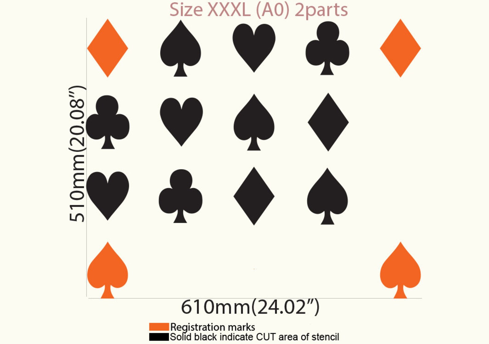 Playing Cards Stencil Geometric Allover Pattern Painting - Etsy UK