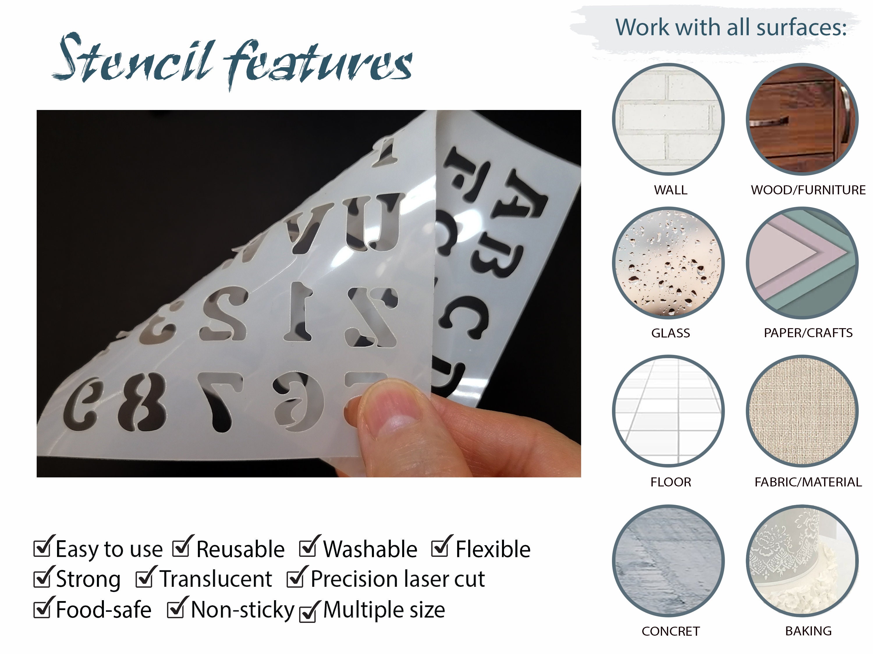 Block Letters Alphabet A-Z Stencil Numbers Lettering Drawing - Etsy UK