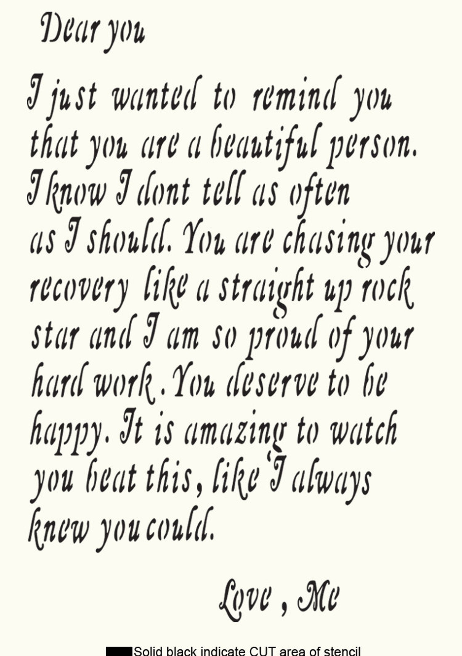 Dear You Letter STENCILS Handwriting Script Allover Pattern - Etsy UK