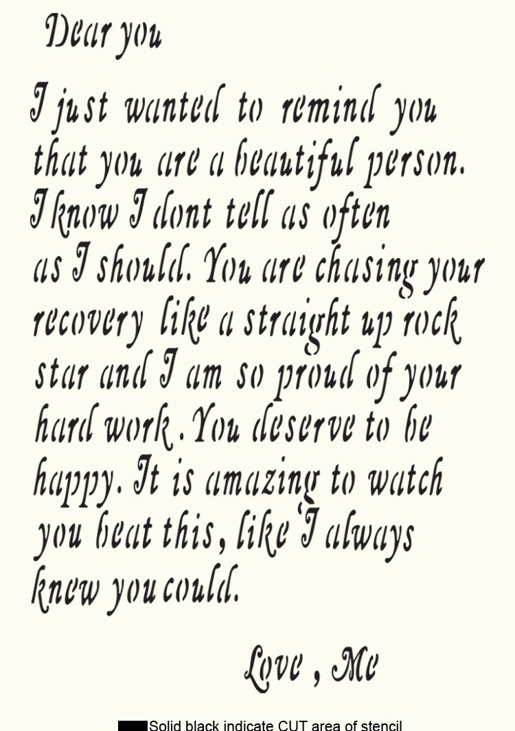 Dear You Letter STENCILS Handwriting Script Allover Pattern - Etsy UK