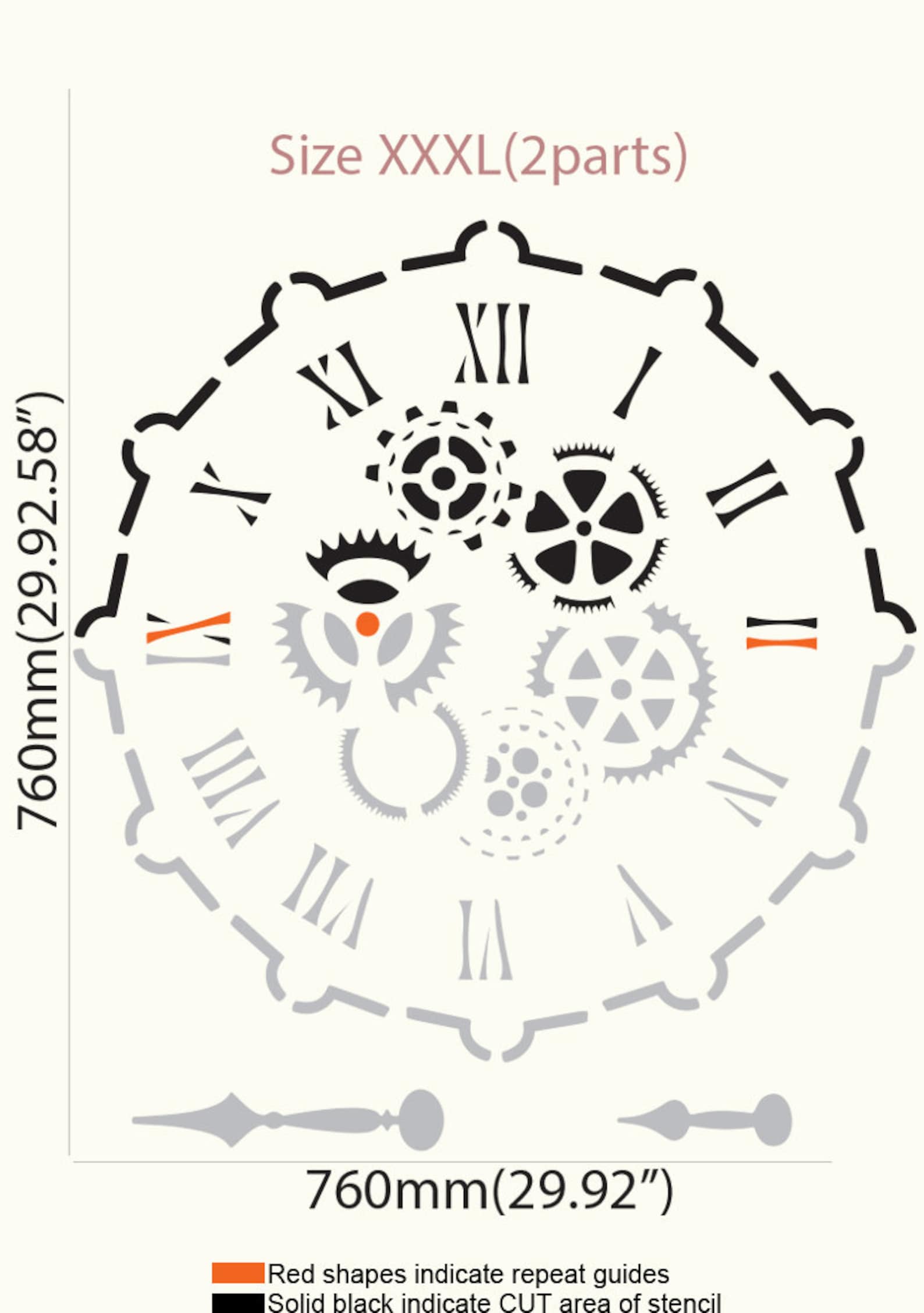 Clock Face Stencil Painting Wall Furniture Card Making Wood Vintage ...