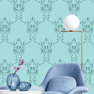 French Floral Stencil Allover Pattern Painting Furniture Wall Canvas ...