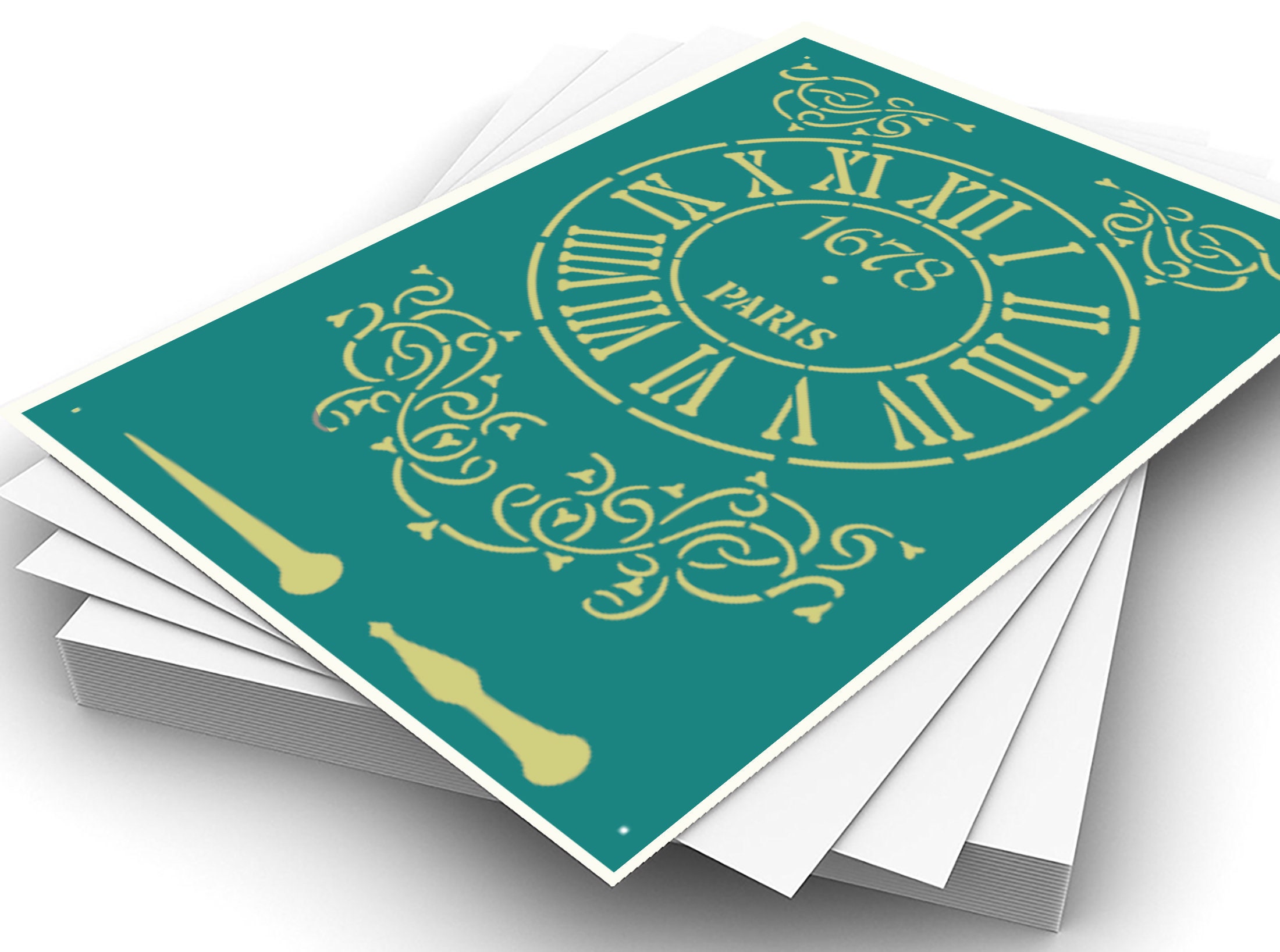 Clock Face Stencil Ornaments Vintage Shabby Chic Pinting Wall Furniture ...