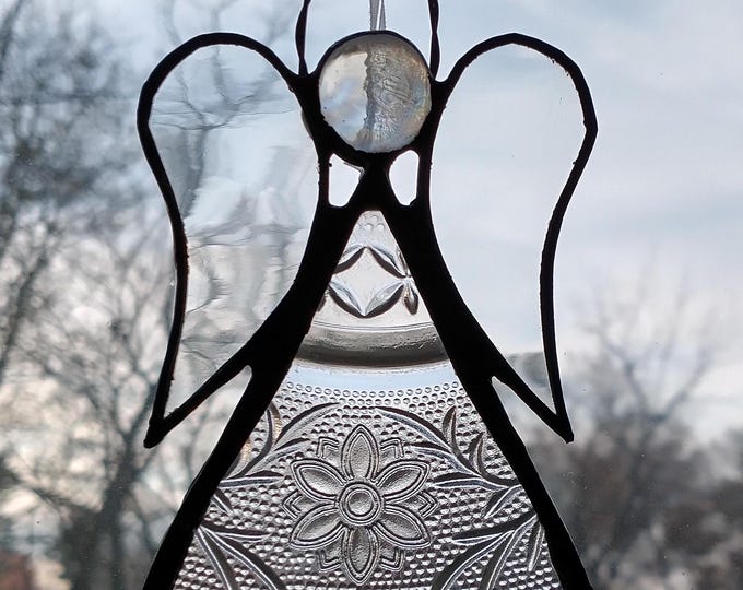 Vintage, Depression Glass Plate, Angel Ornament, Ornaments Angel ...