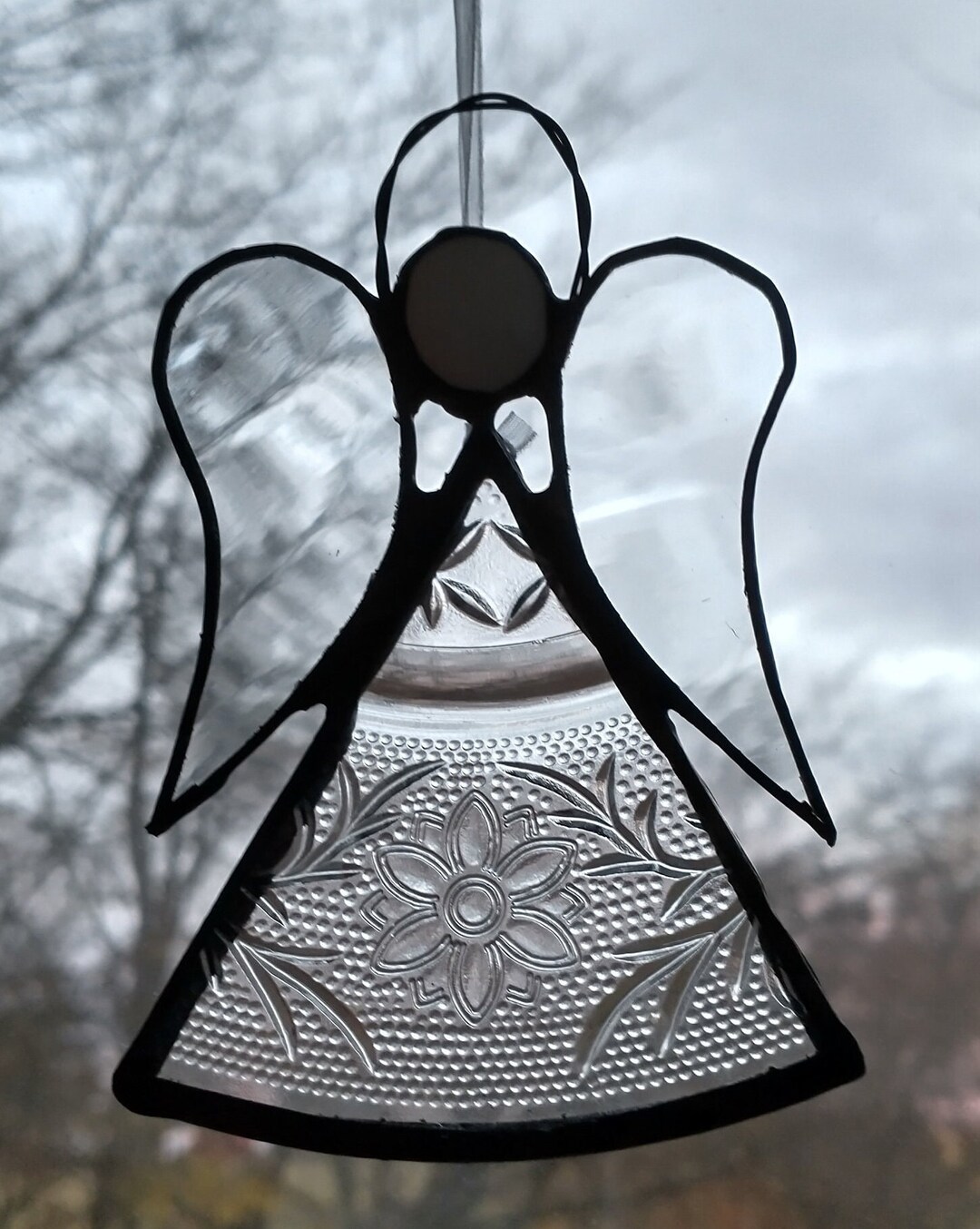 Vintage, Depression Glass Plate, Angel Ornament, Ornaments Angel ...