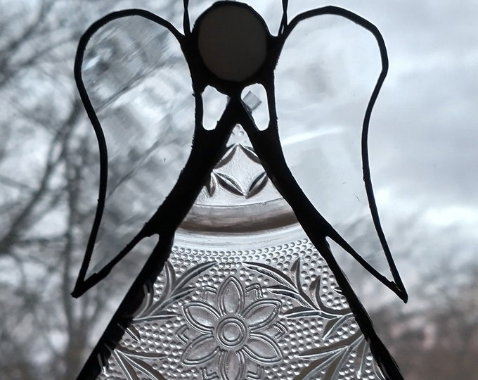Vintage, Depression Glass Plate, Angel Ornament, Ornaments Angel ...