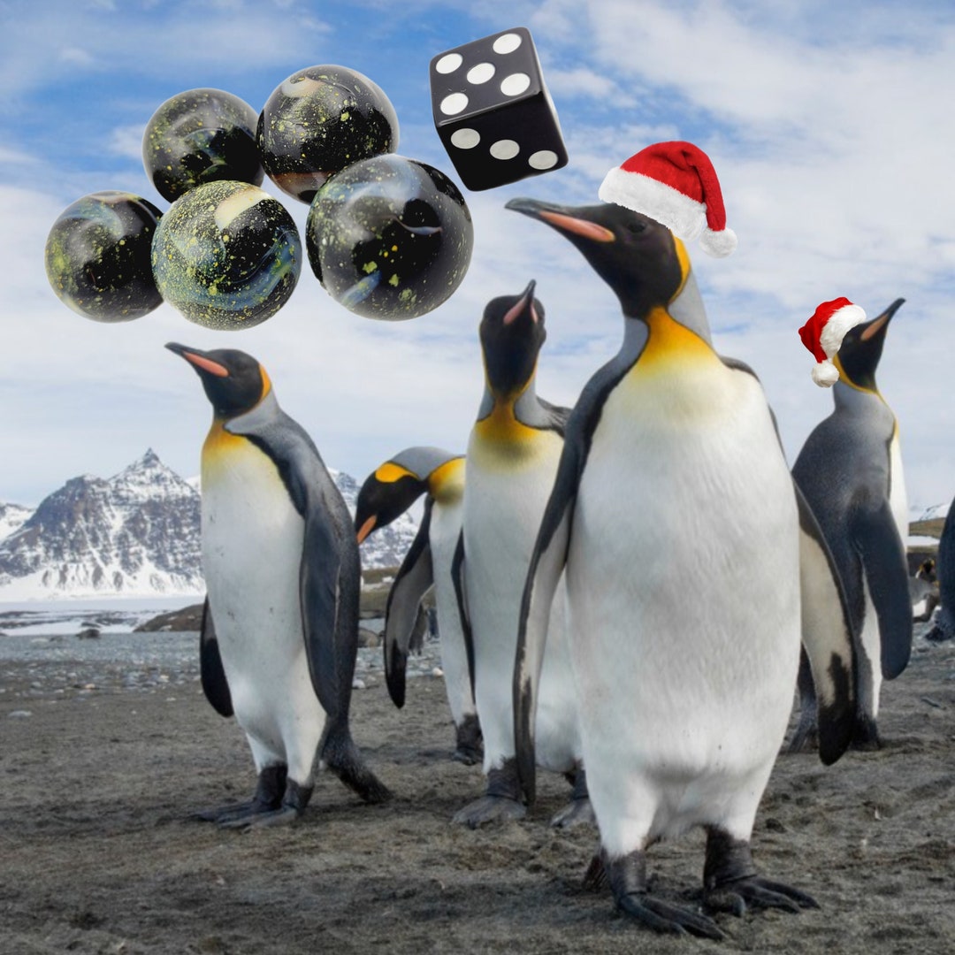 Aggravation, Wahoo, 1" Marbles, King Penguin Marbles, Black and Yellow Marbles, Marble Game Set ...