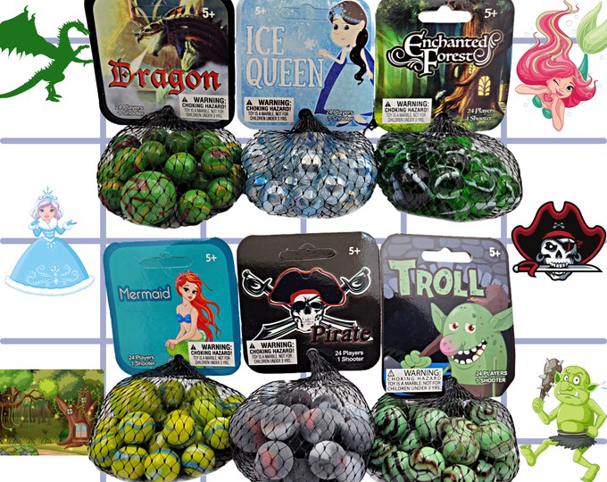 Fantasy Marbles, Mermaid Marbles, Pirate Marbles, Toy Marbles, Dragon ...