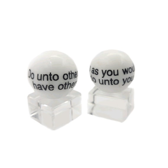 The Golden Rule Glass Marble With Glass Display Stand | Etsy