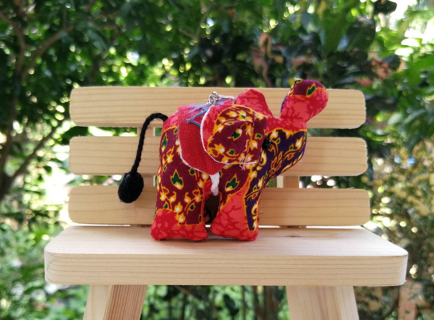 Keychain Elephant Fabric Handmade Thailand Key chain Wedding | Etsy