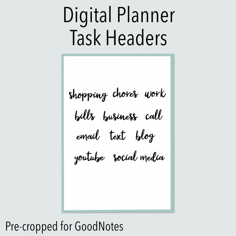 Task Script Headers Digital Planner Stickers FREE - Etsy