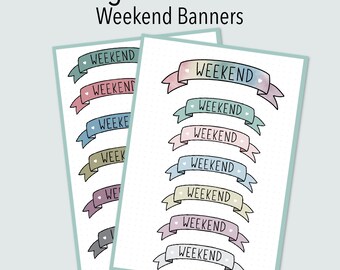 Rainbow Weekend Banners set of 12 Item 131 - Etsy