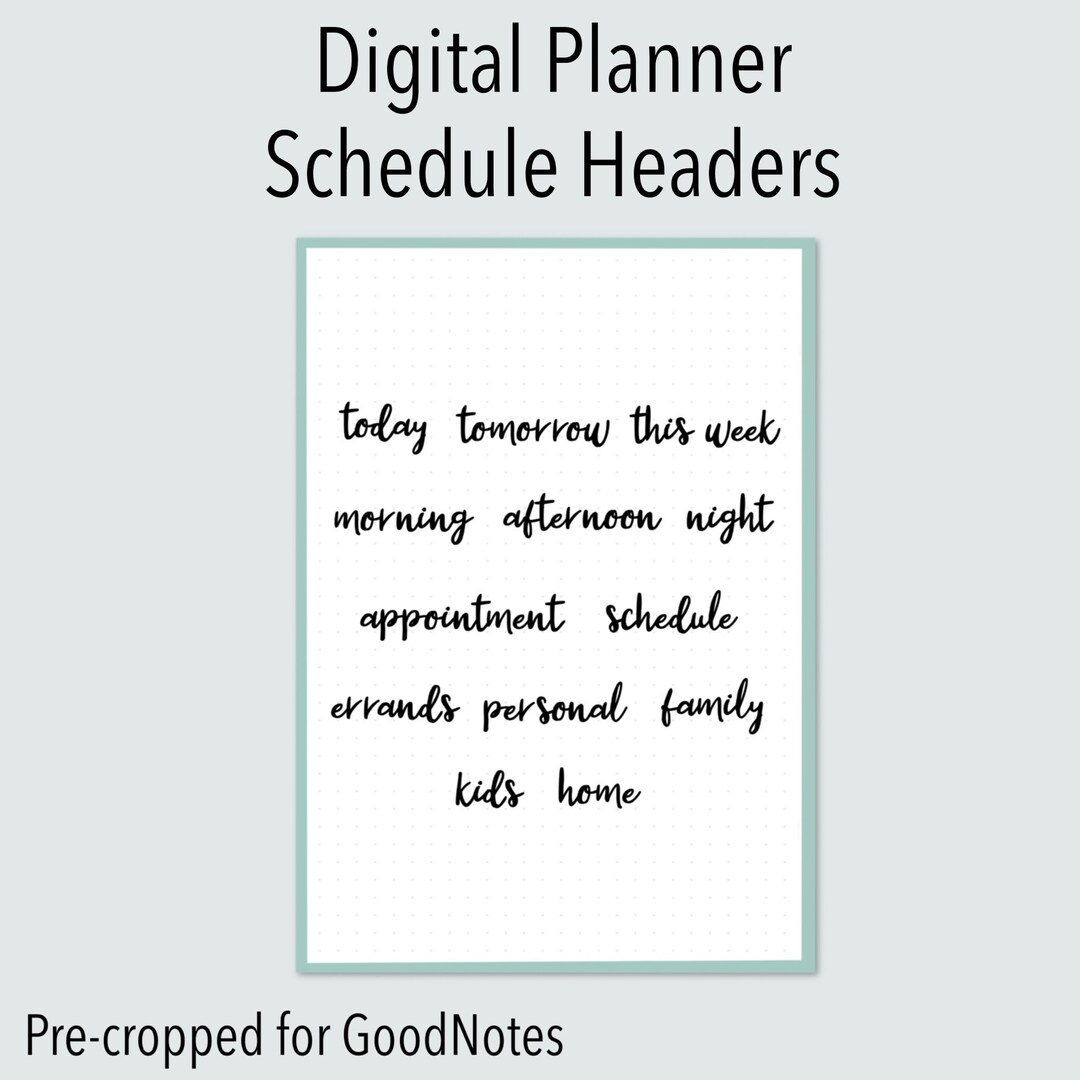 Schedule Script Headers Digital Planner Stickers FREE - Etsy