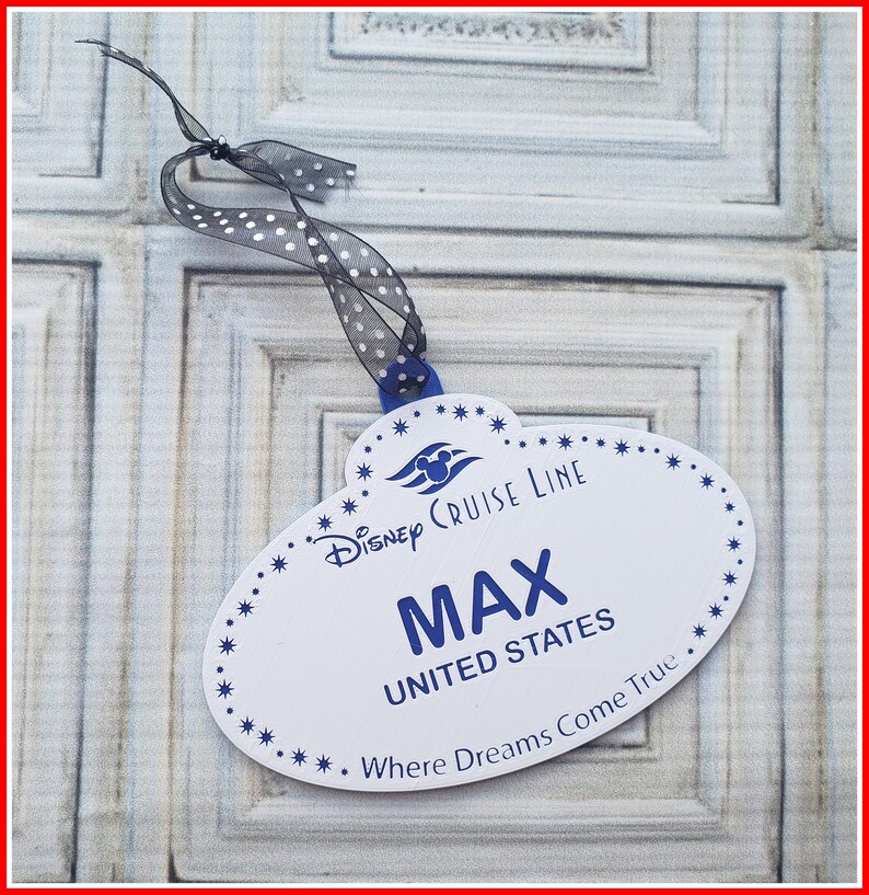 Custom Cast Member Disney Name Tag Ornaments 5in Wide - Etsy