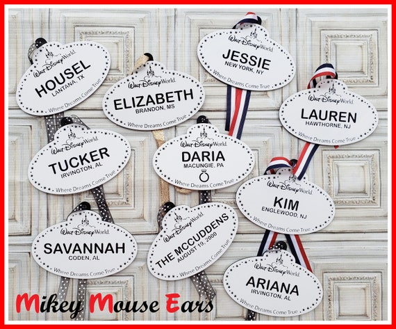 Custom Cast Member Disney Name Tag Ornaments 5in Wide | Etsy