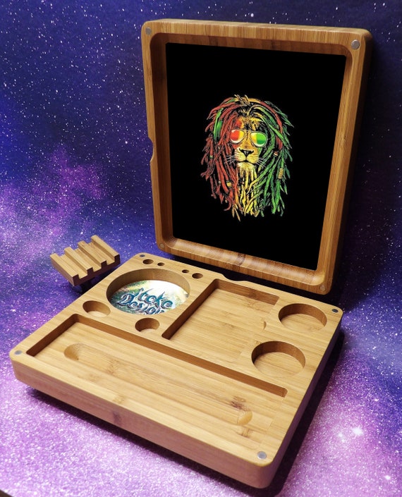 Rasta Lion Rolling Tray and Stash Box - Etsy