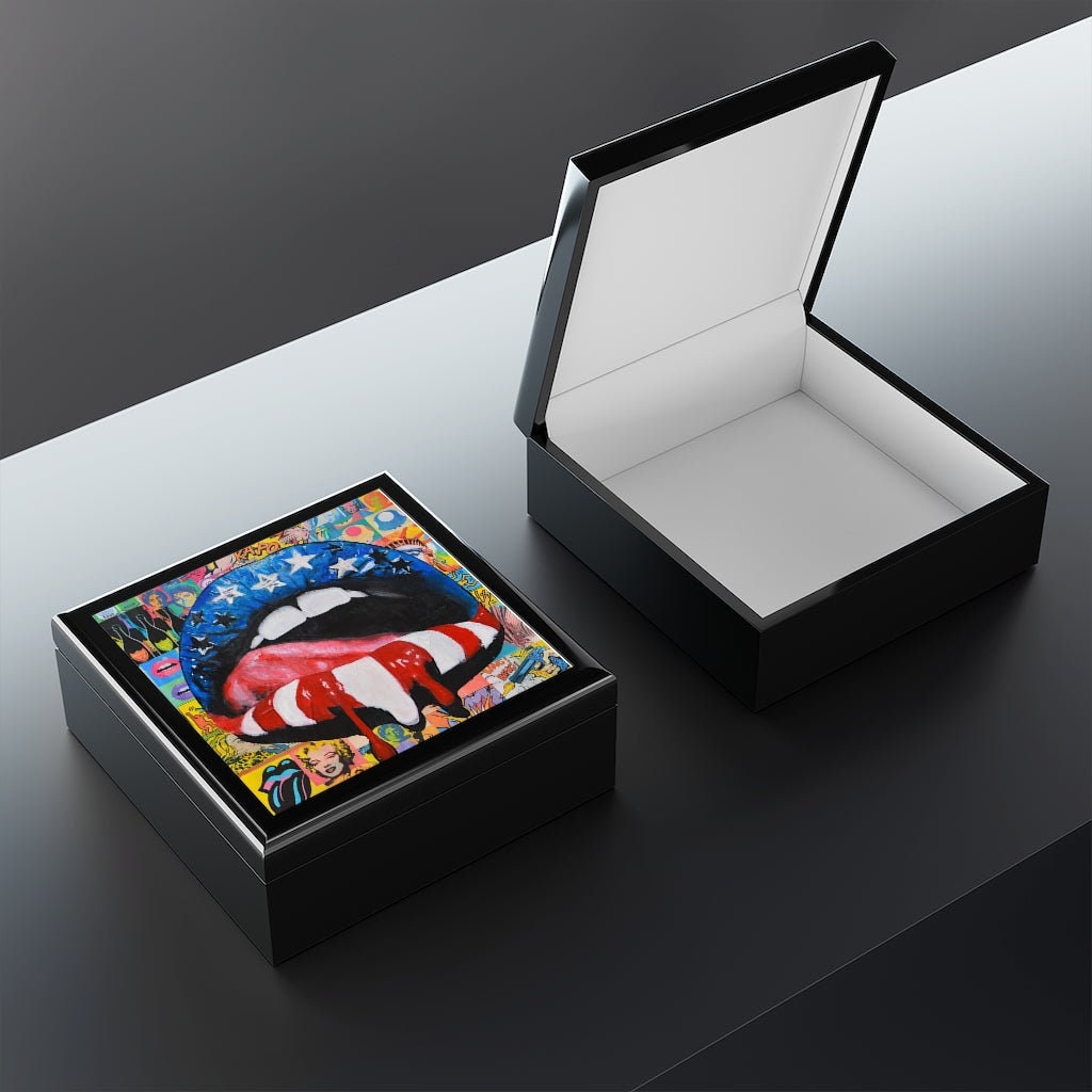 Americana Pop Art Lips Storage Box - Etsy