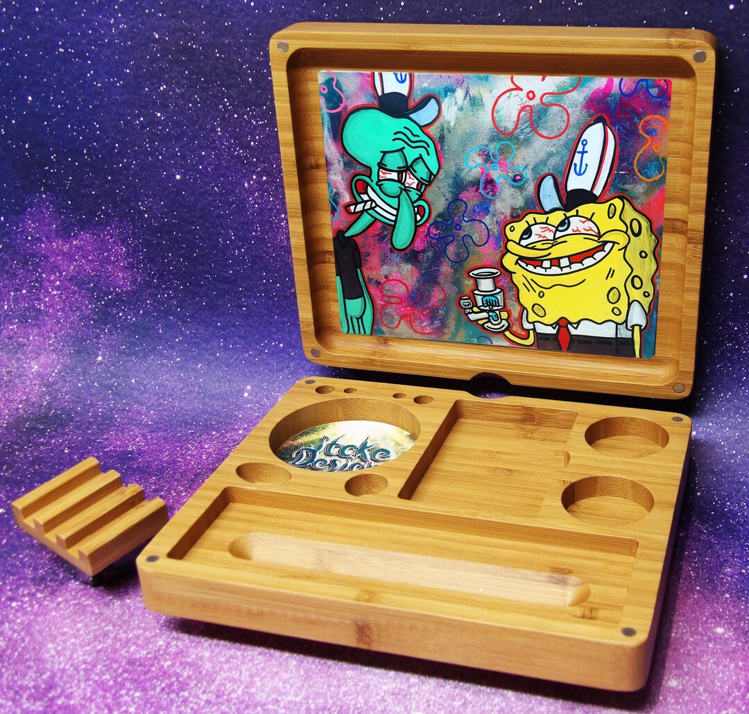 Spongebob & Squidward Rolling Tray - Etsy