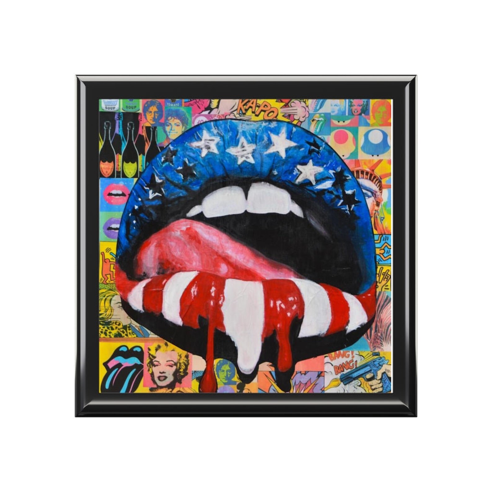 Americana Pop Art Lips Storage Box - Etsy