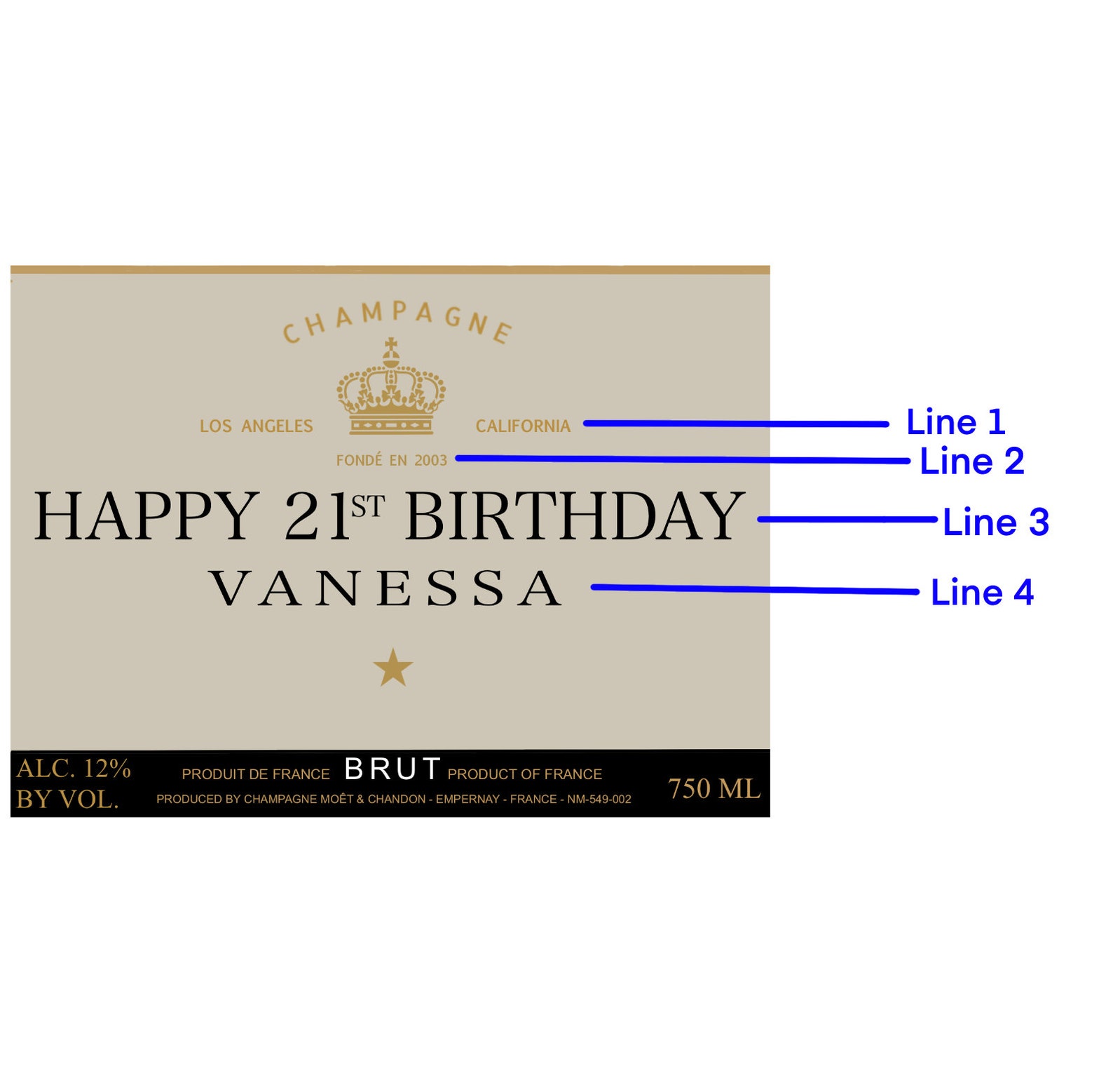 Custom Moet Bottle Label - Etsy