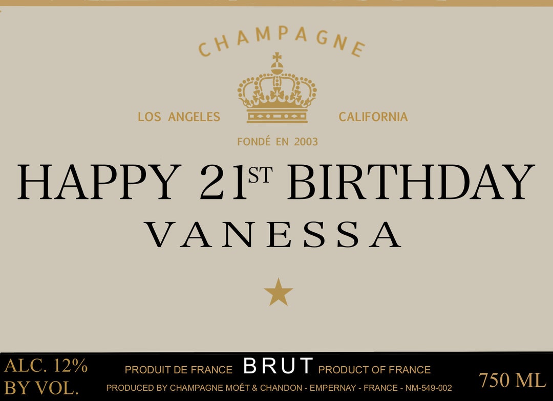 Custom Moet Bottle Label - Etsy