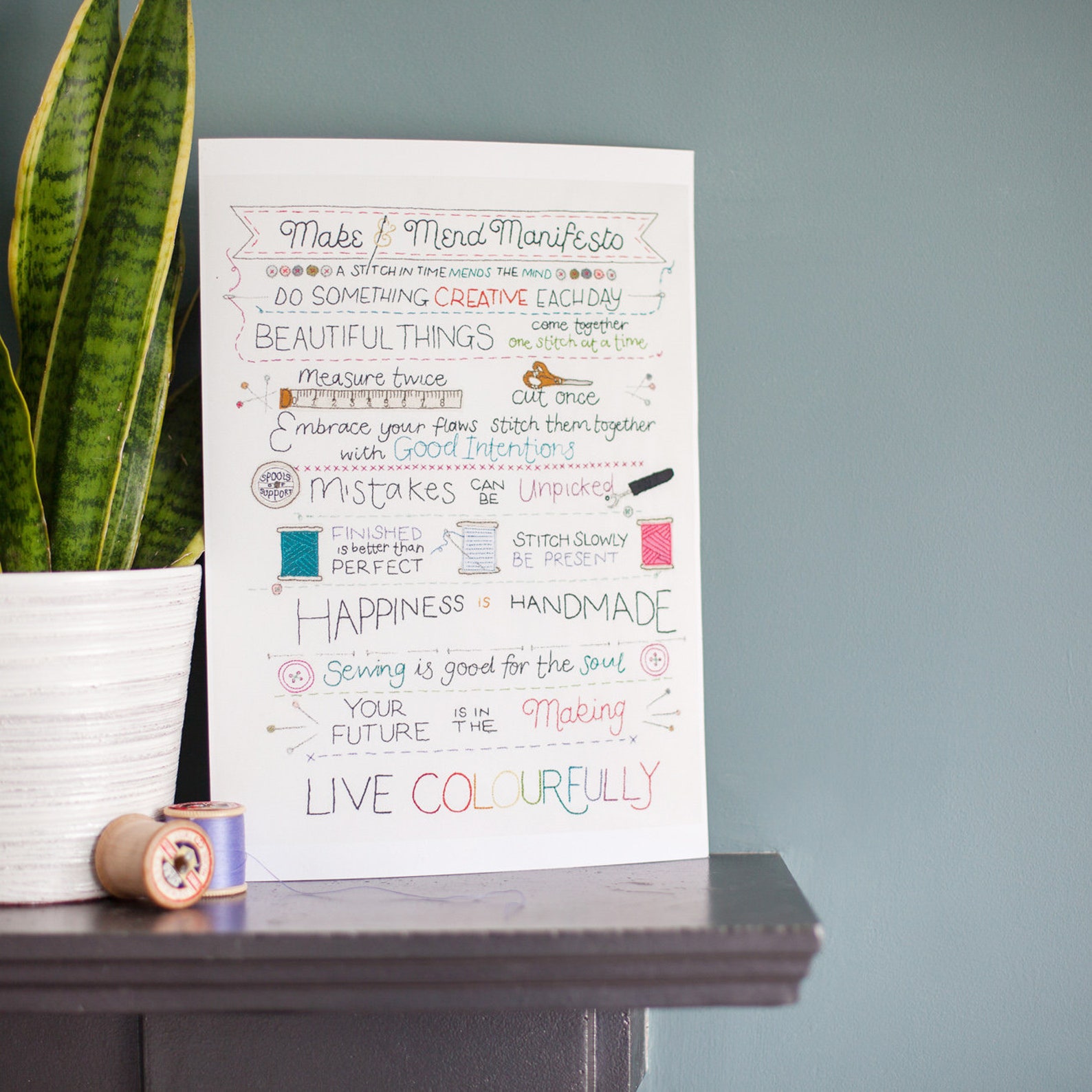 Make & Mend Manifesto Print - Etsy