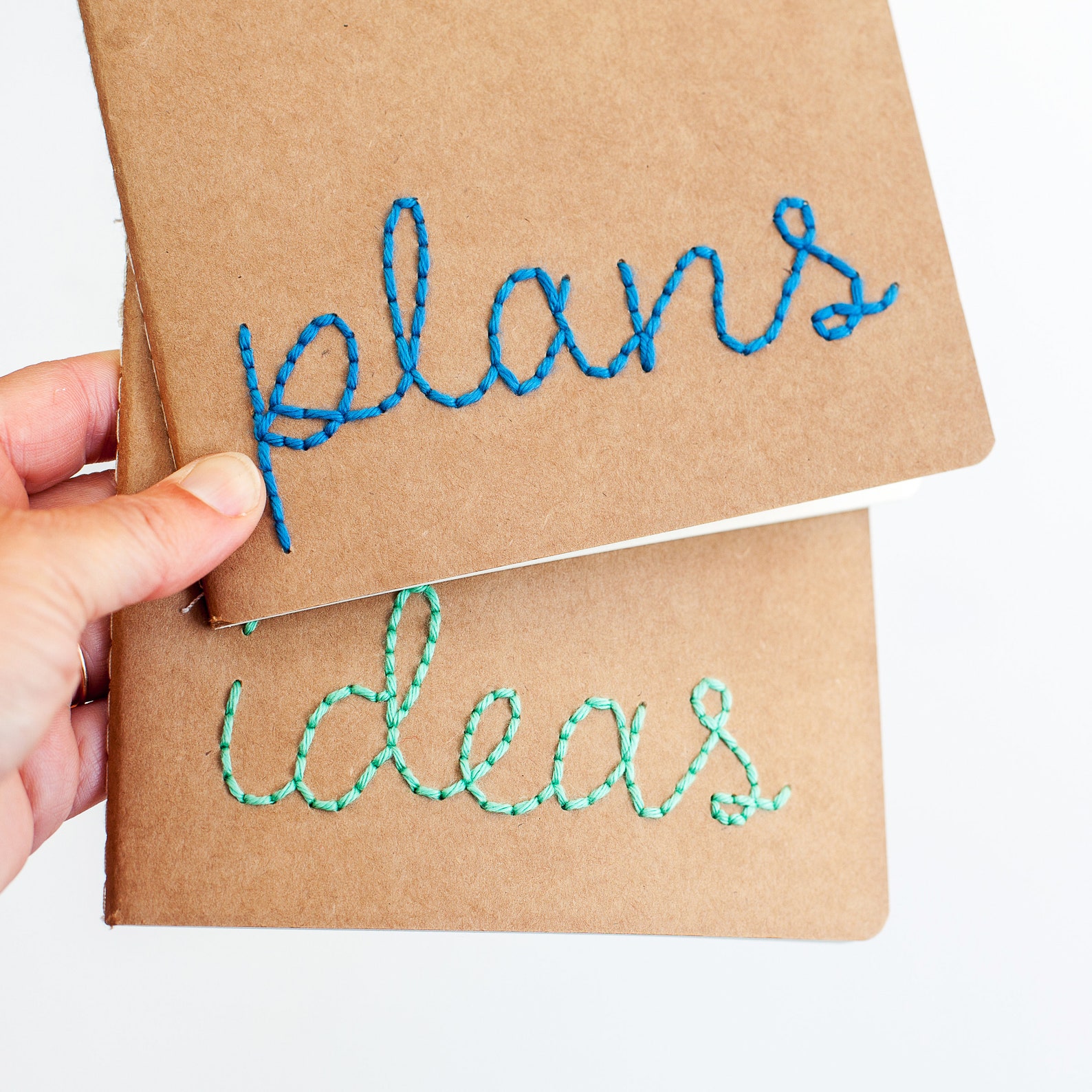 Plans & Ideas Embroidered Notebooks (set of Two) - Etsy