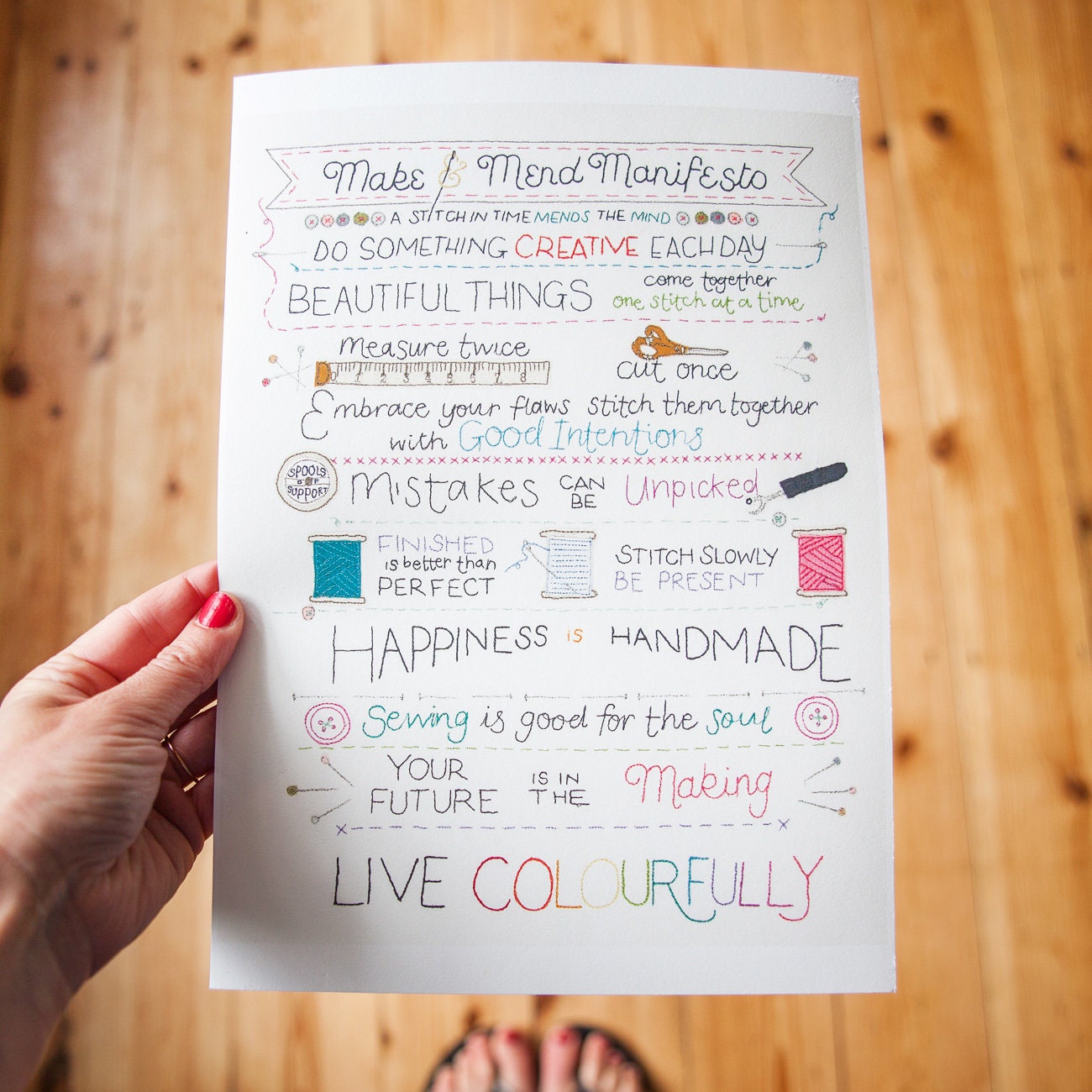 Make & Mend Manifesto Print - Etsy