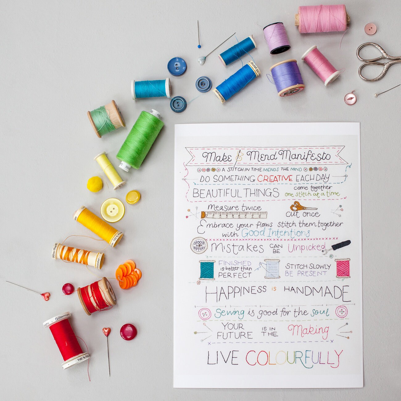 Make & Mend Manifesto Print - Etsy