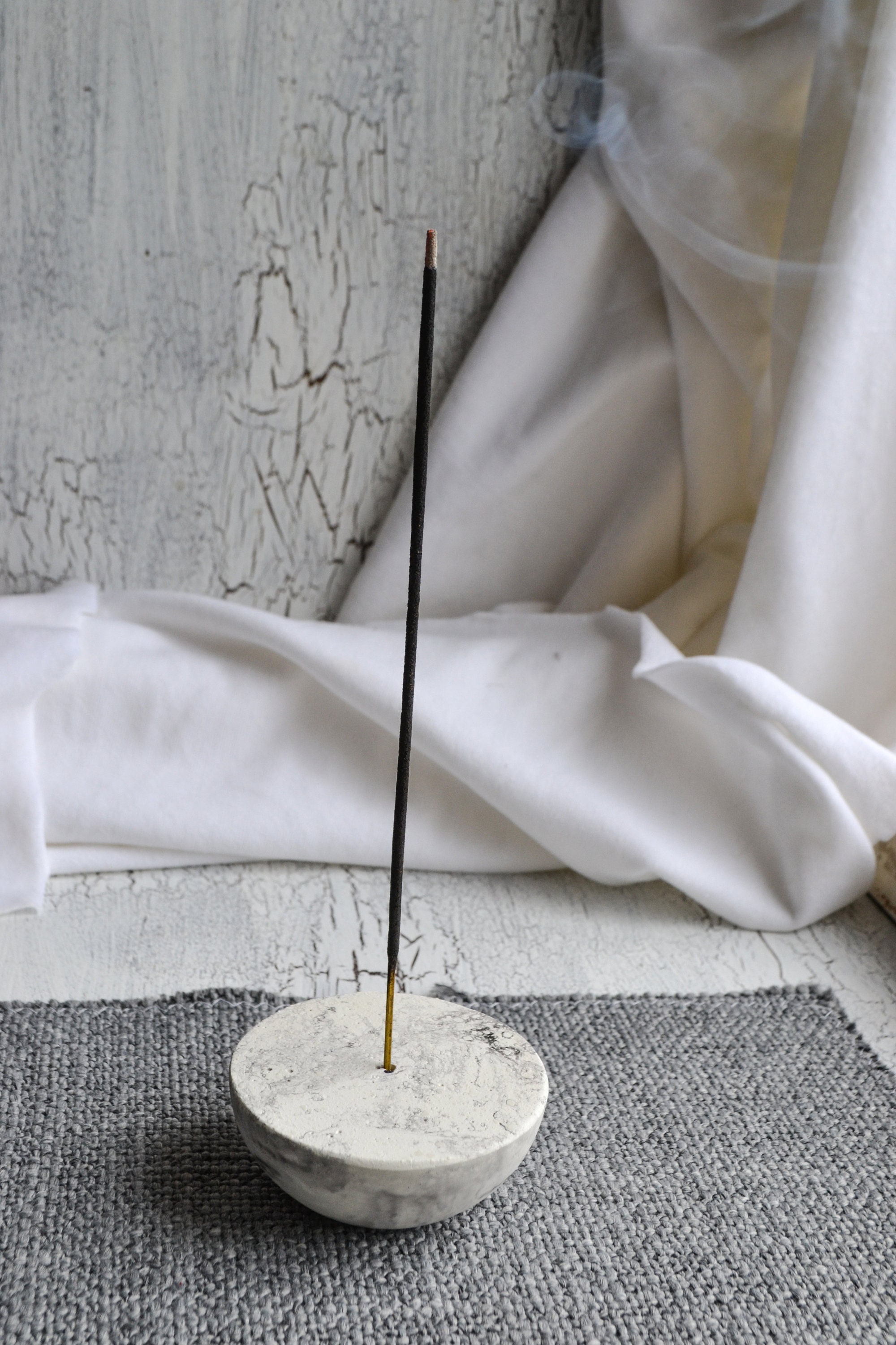 Concrete Marbled Incense Holder Cement Incense Burner Modern | Etsy