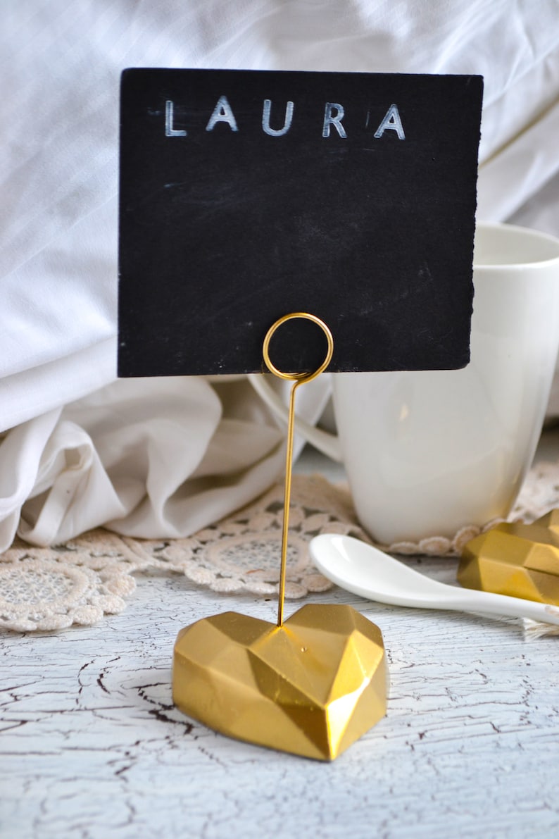 Gold Geometric Wedding Table Place Card Holder Modern Boho - Etsy
