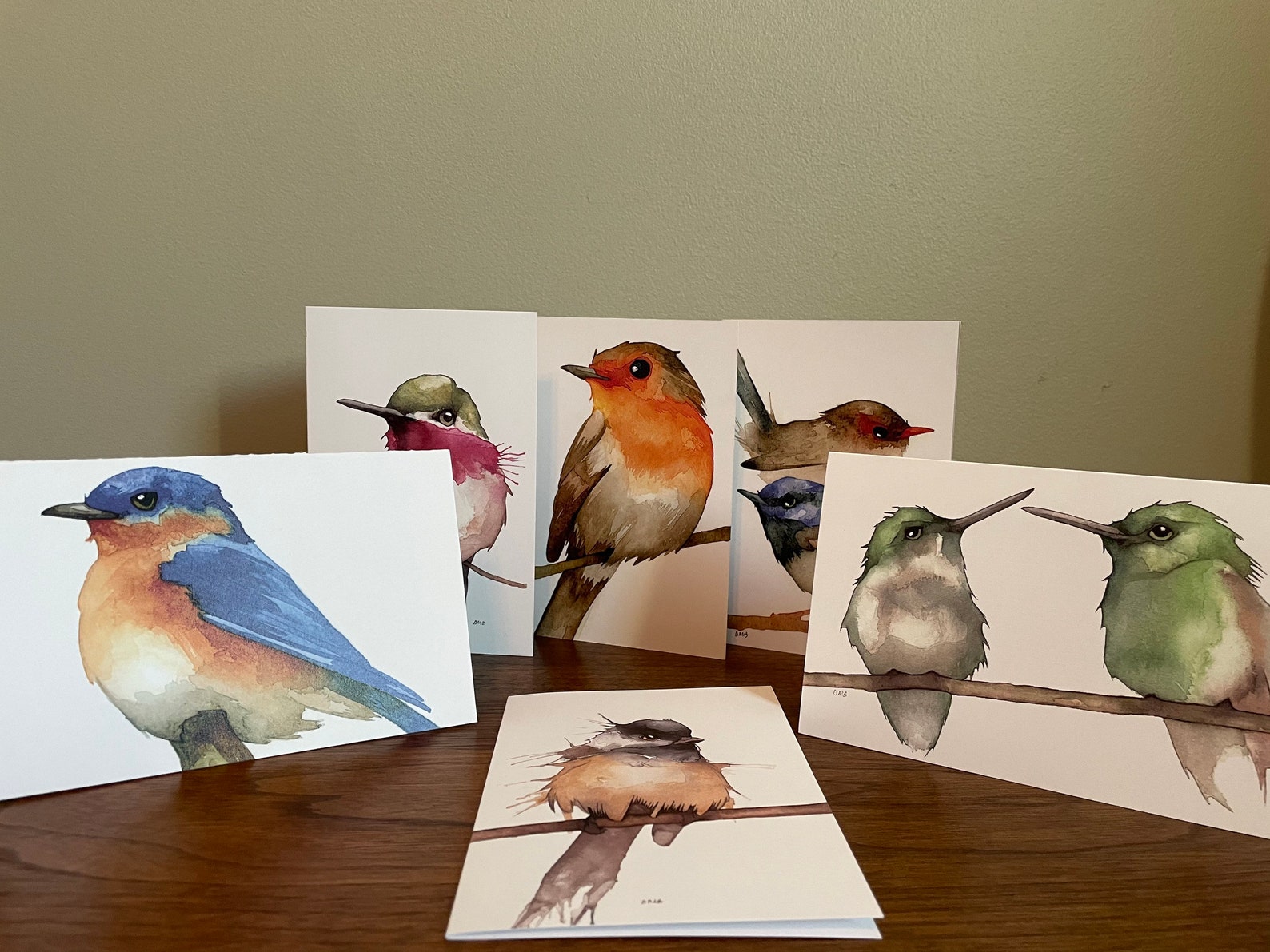 Original Little Bird Notecard Set Watercolor Illustration - Etsy