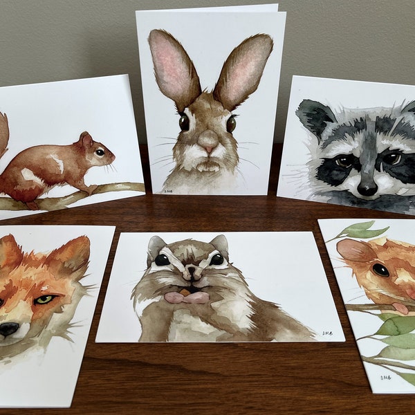 Animal Notecards - Etsy