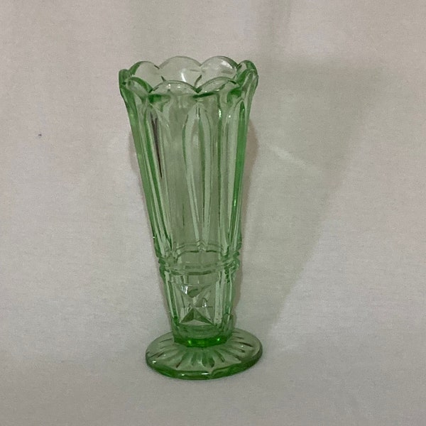 Green Depression Glass Vases - Etsy