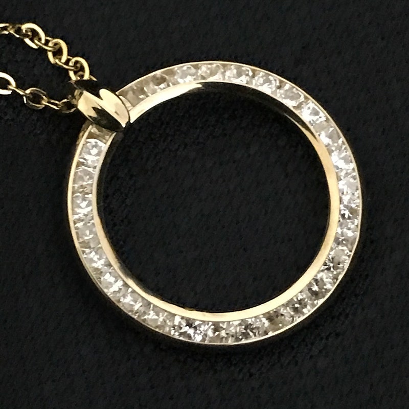 Gold Circle Pendant - Etsy