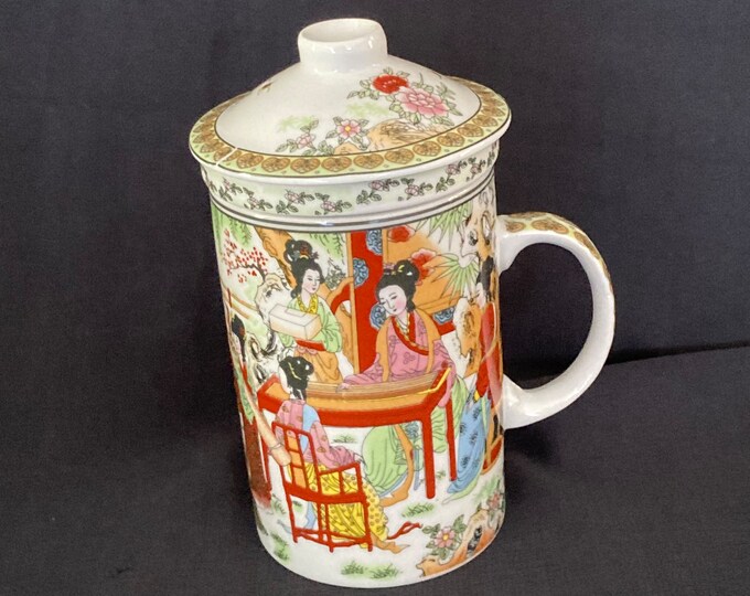 Chinese Porcelain Tea Mug With Infuser and Lid - Etsy
