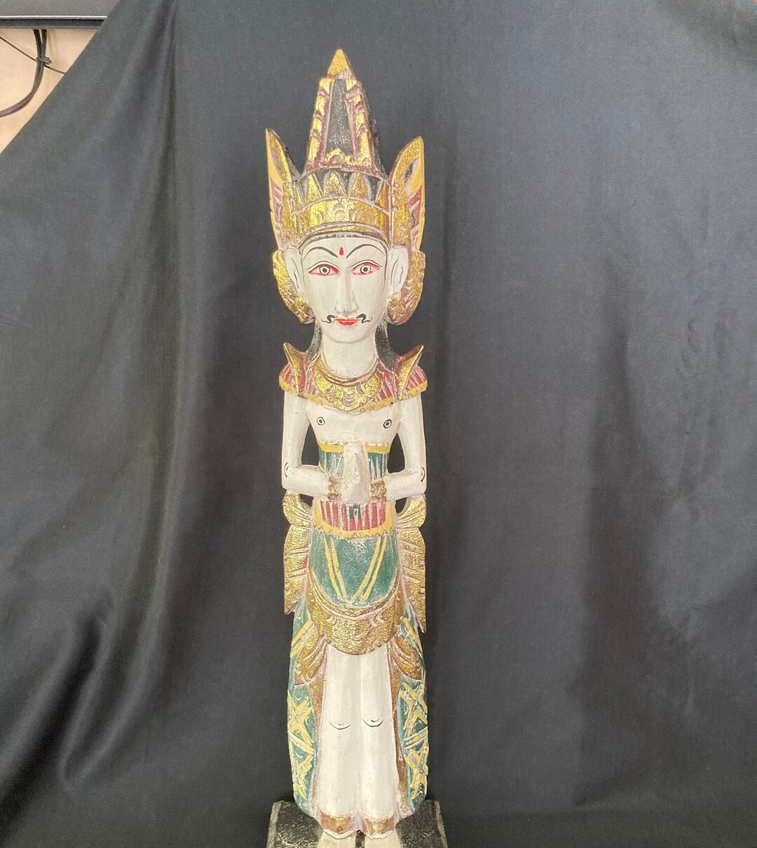 Bali Hindu Dewi Dayung Legong Hand Carved Large Statue - 25.5 Inches ...