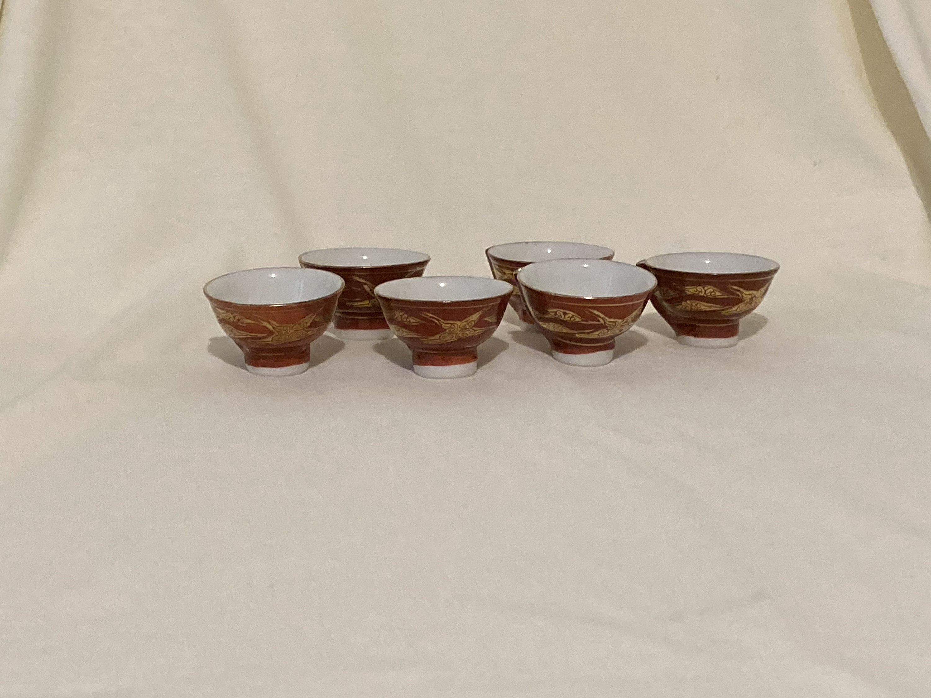 Antique Japanese Red Kutani Eiraku whistling bird sake cups | Etsy